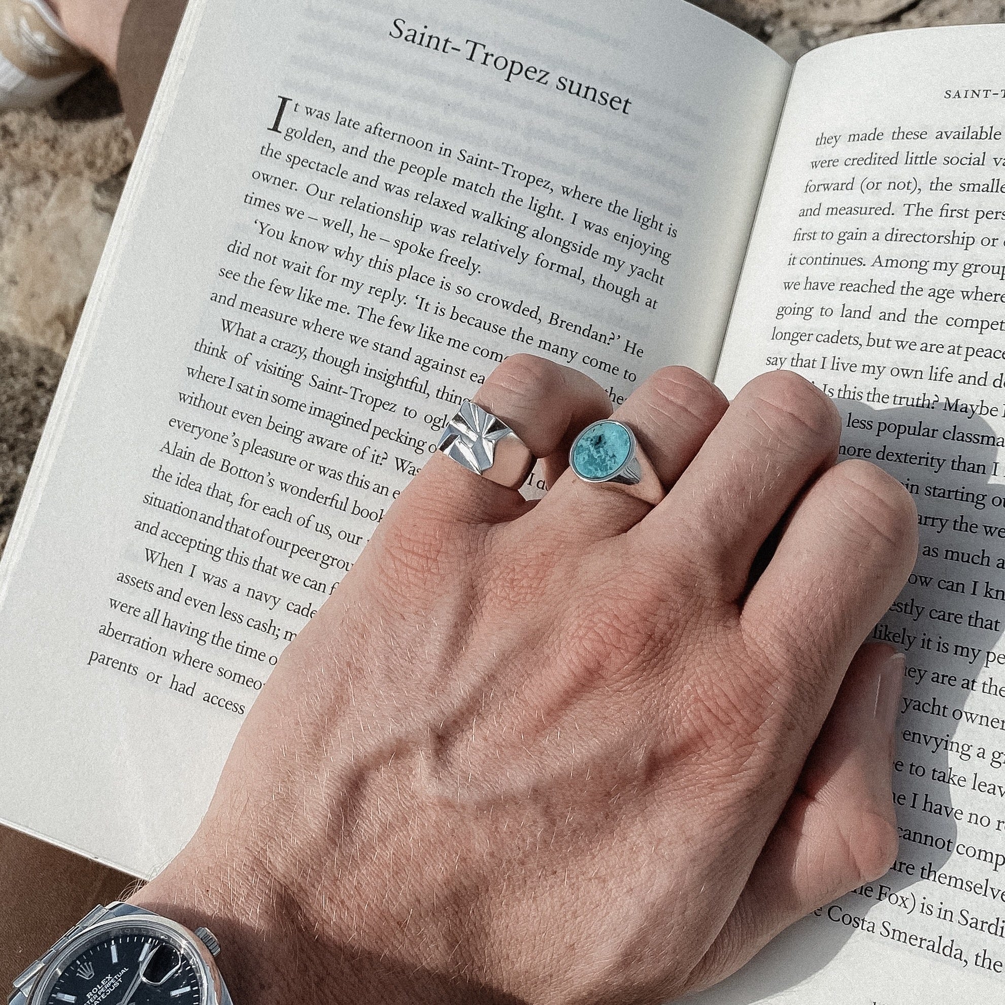 Solid 925 silver signet rings for men